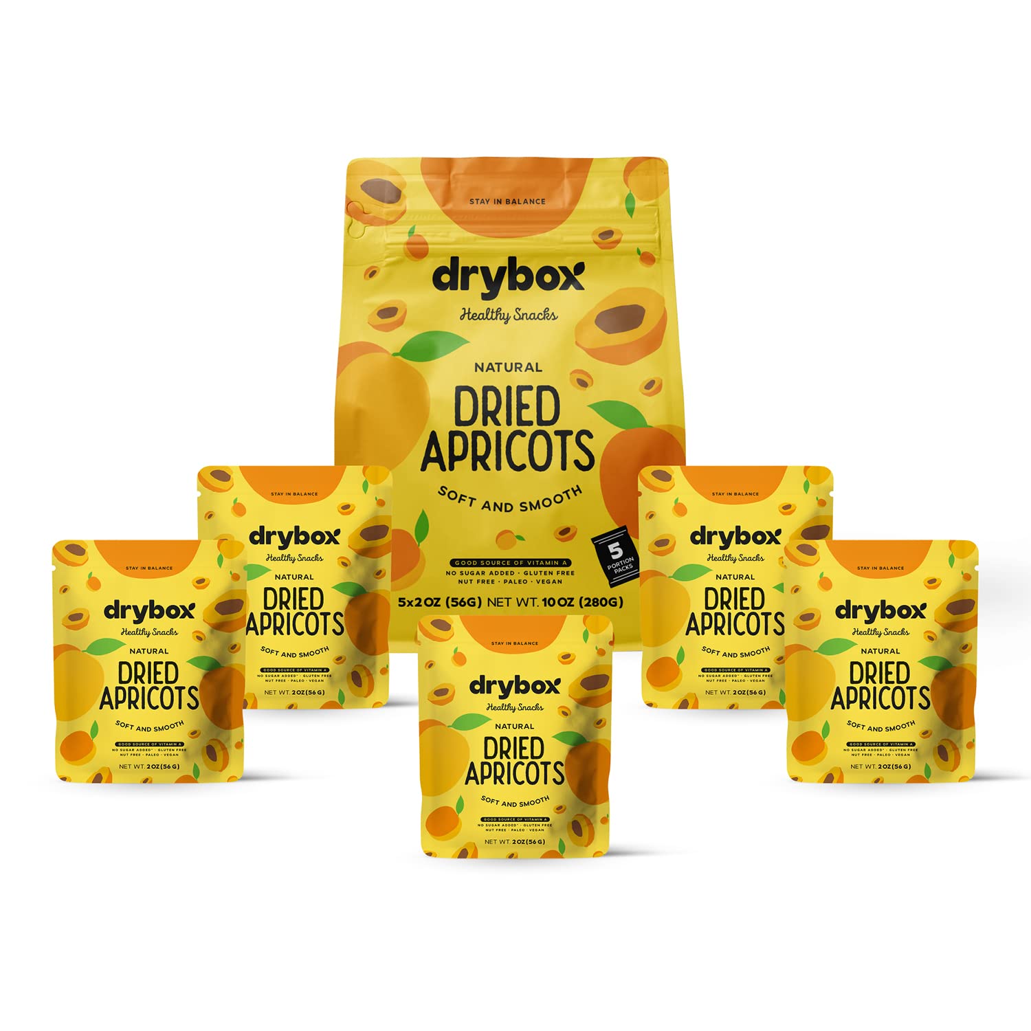 DRIED APRICOTS - 5 PORTION PACK - SOFT AND SMOOTH – Drybox