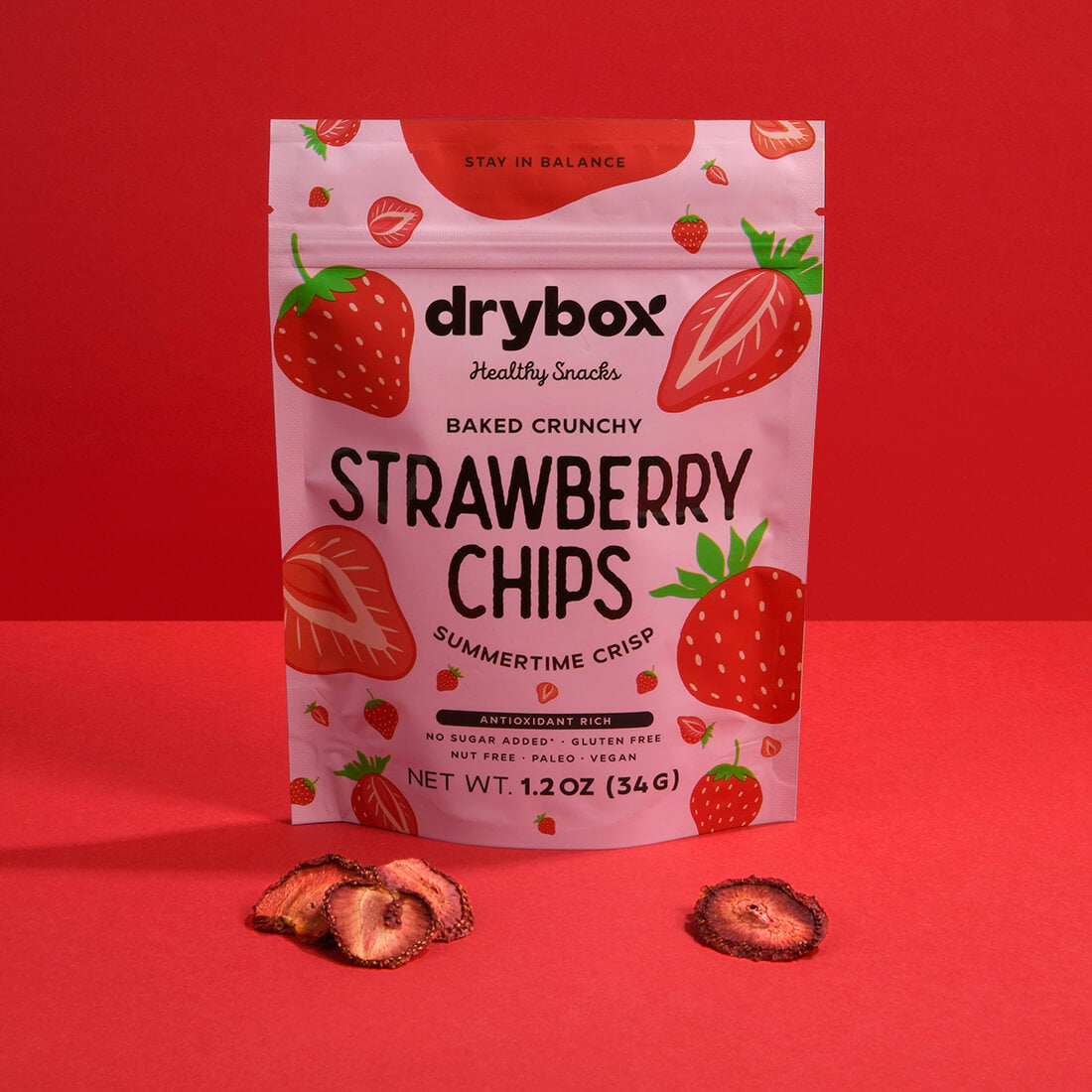 STRAWBERRY CHIPS - 1 PACK - 1.2 OZ - SUMMERTIME CRISP – Drybox