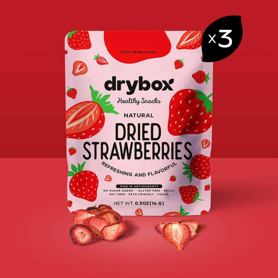 DRIED STRAWBERRIES - ONE-PORTION PACK - REFRESHING AND FLAVORFUL – Drybox
